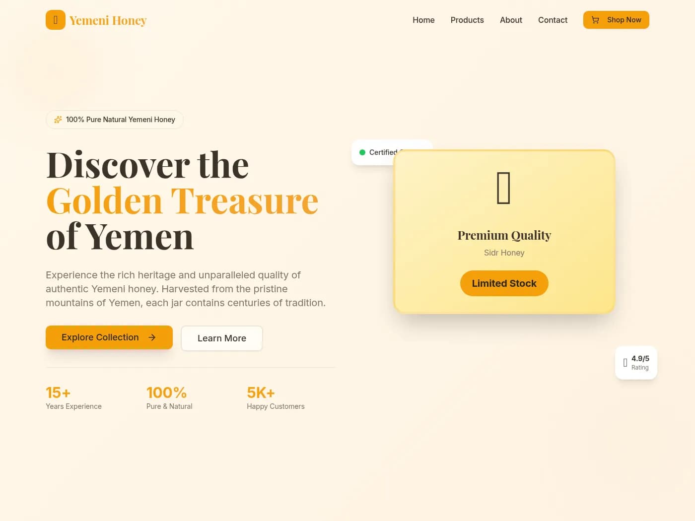 Yemeni Honey Store Modern Web Presence