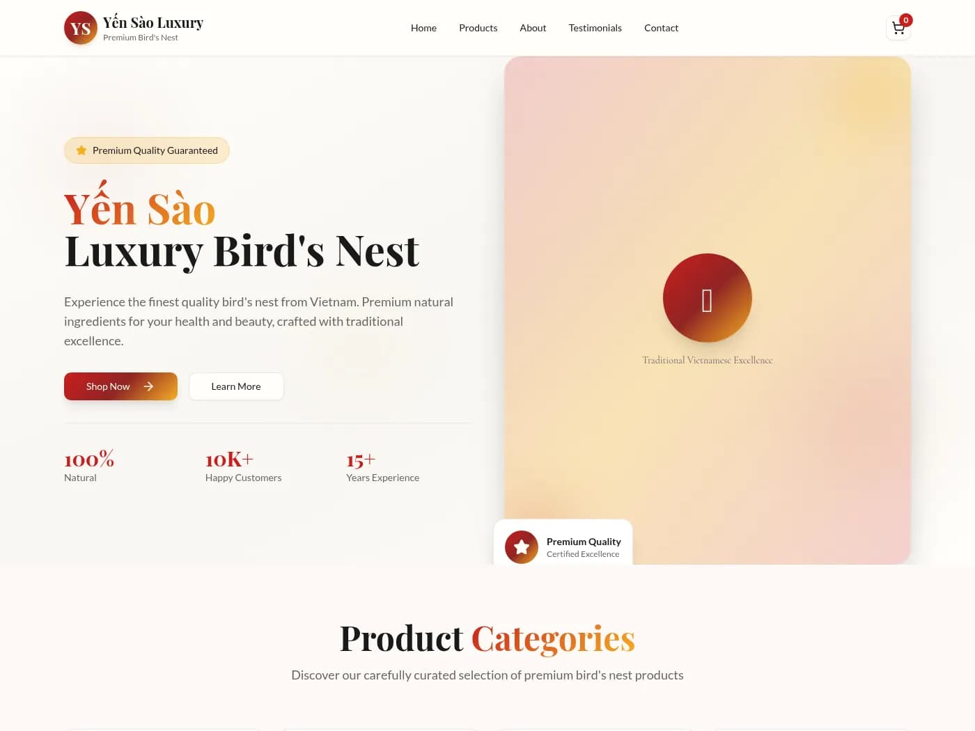 Yen Sao Luxurious E-commerce Website