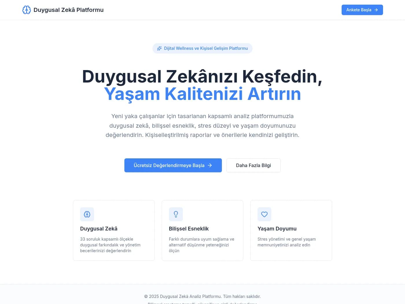 Yeni Yaka Çalışanlar İçin Duygusal Zekâ, Bilişsel Esneklik ve Stres Analiz Platformu