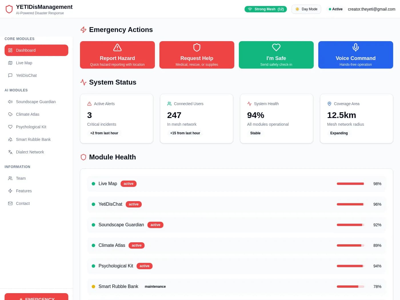 YETIDisManagement – Integrated AI-Powered Disaster Management Ecosystem