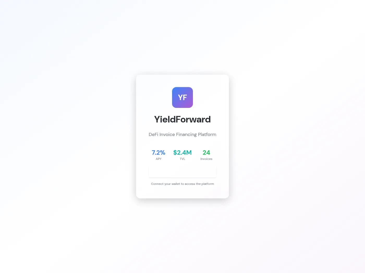 YieldForward DeFi Invoice Financing Platform