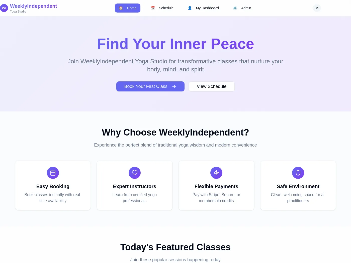 WeeklyIndependent YogaStudio Client Portal & Management Suite