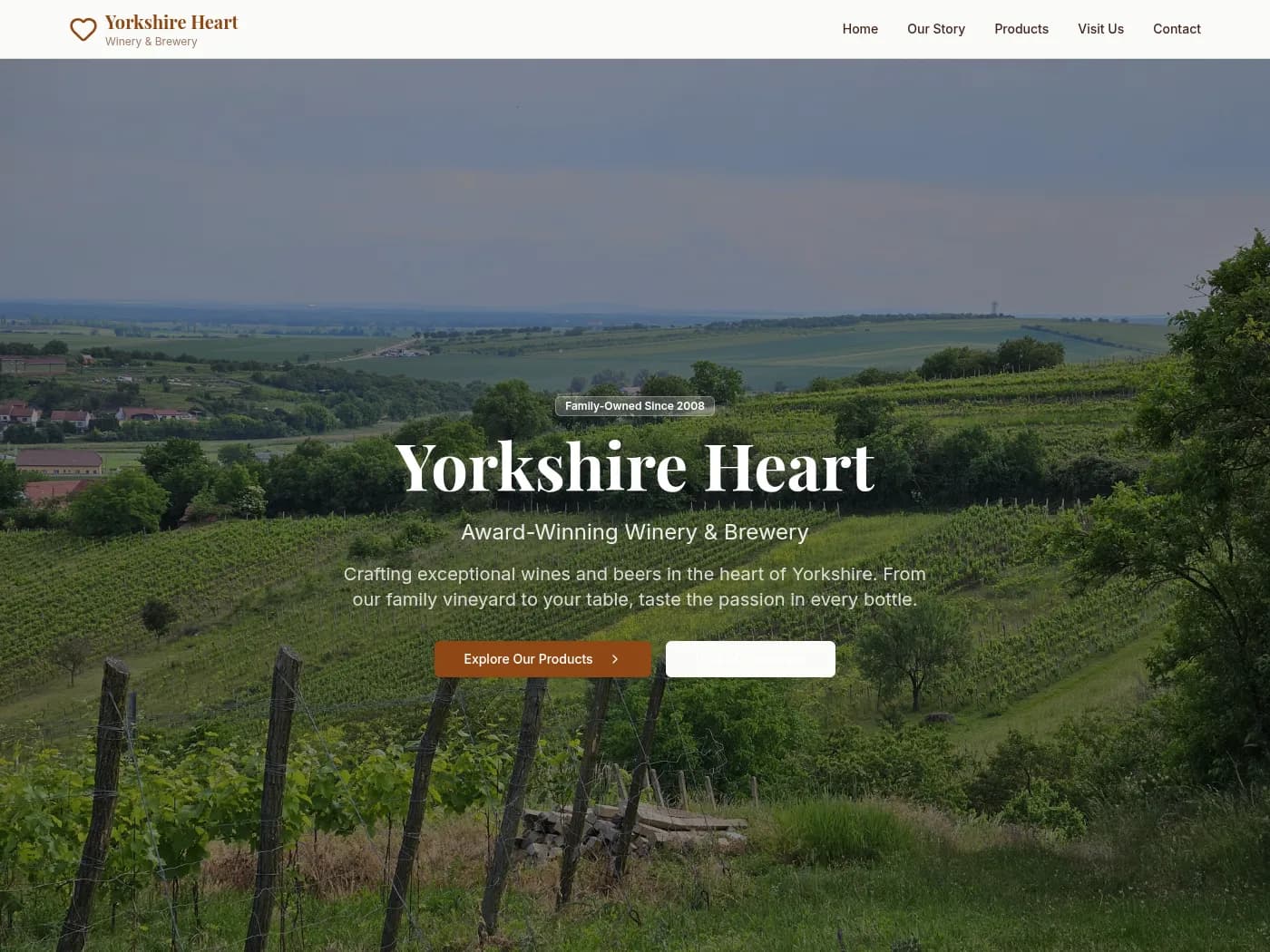 Yorkshire Heart Winery & Brewery Website