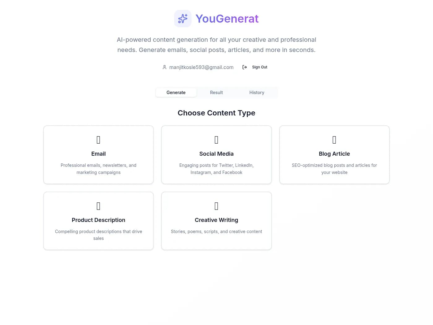 YouGenerat: Personalized Content Generator