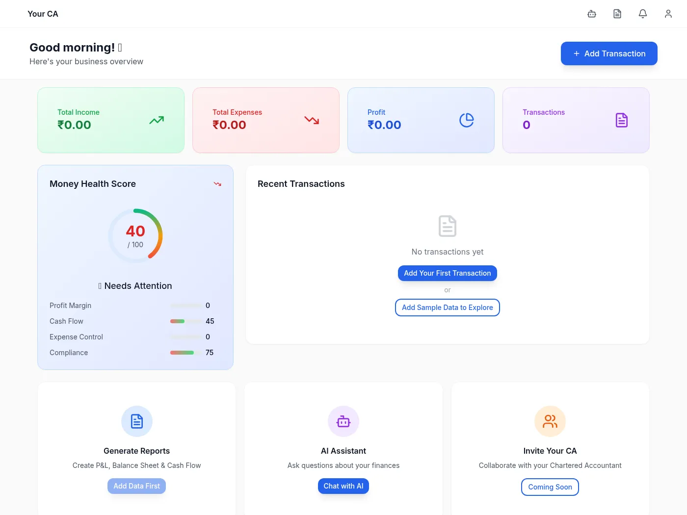 Your CA — AI-powered Indian Accounting App with CA Collaboration