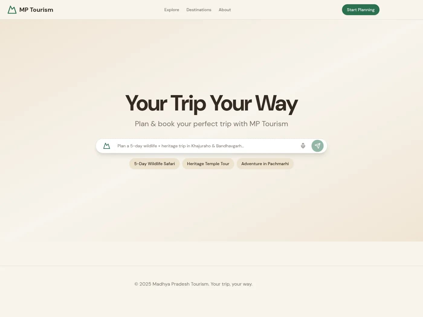 Your Trip Your Way: AI-Powered Travel Planner for MP Tourism