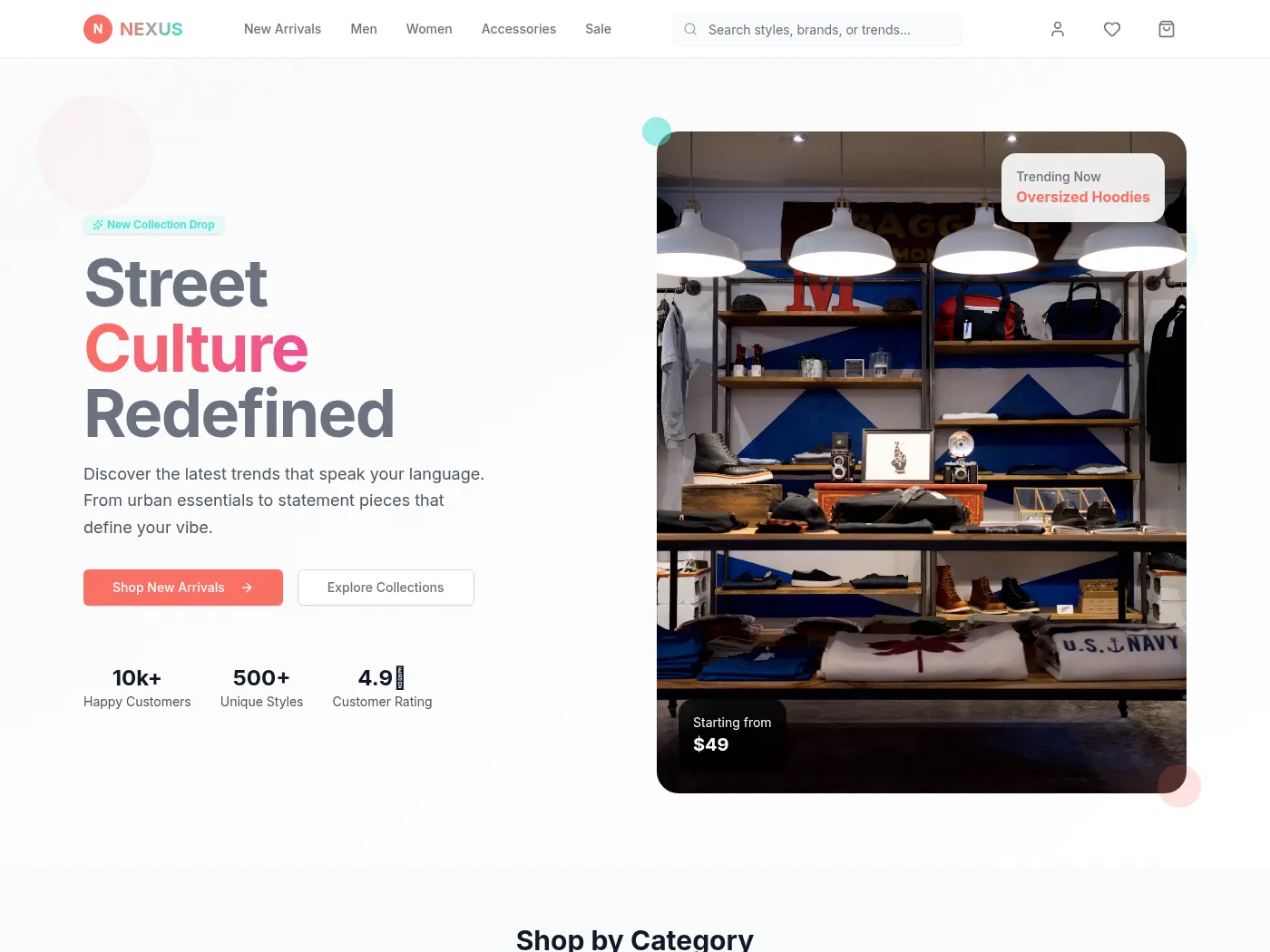Youth Clothing Brand E-Commerce Template