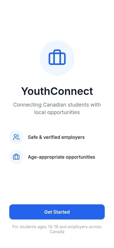 YouthConnect: Safe Work & Volunteer App for Canadian Teens & Employers