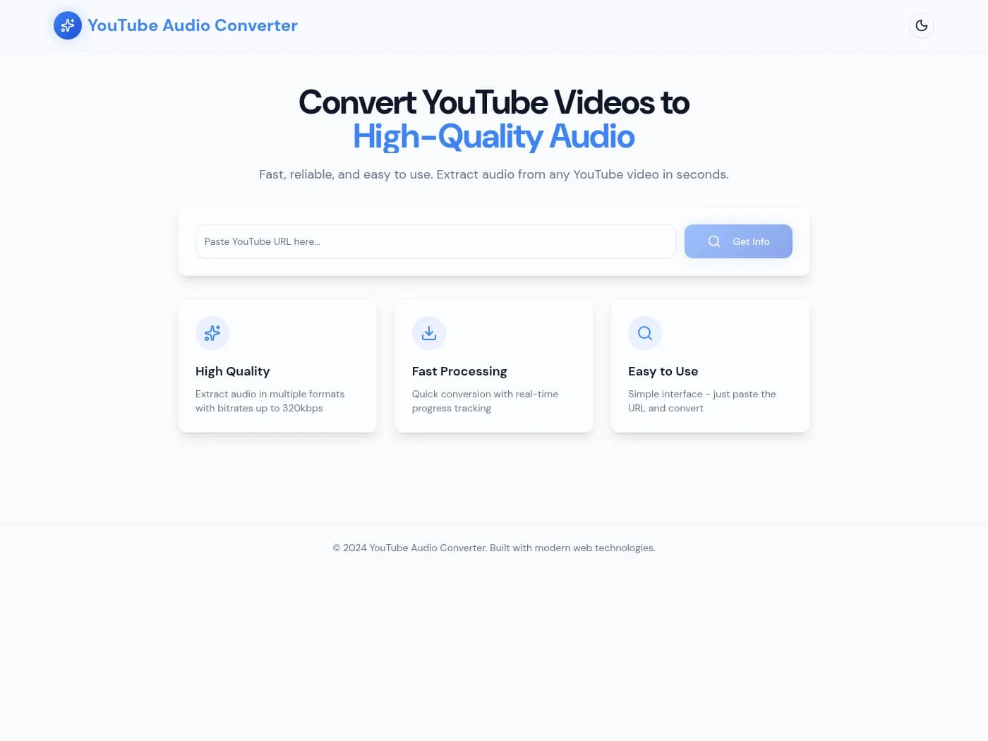 YouTube Audio Converter - High-Performance Web App