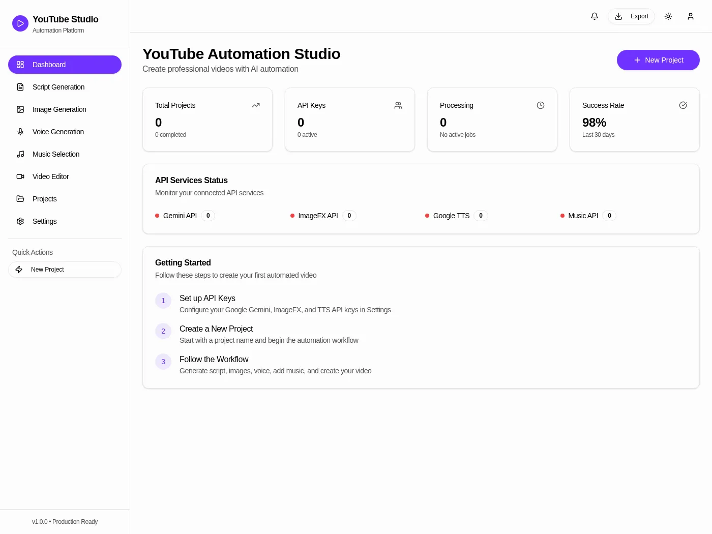 YouTube Automation Studio – All-in-One Web App for Automated Video Creation