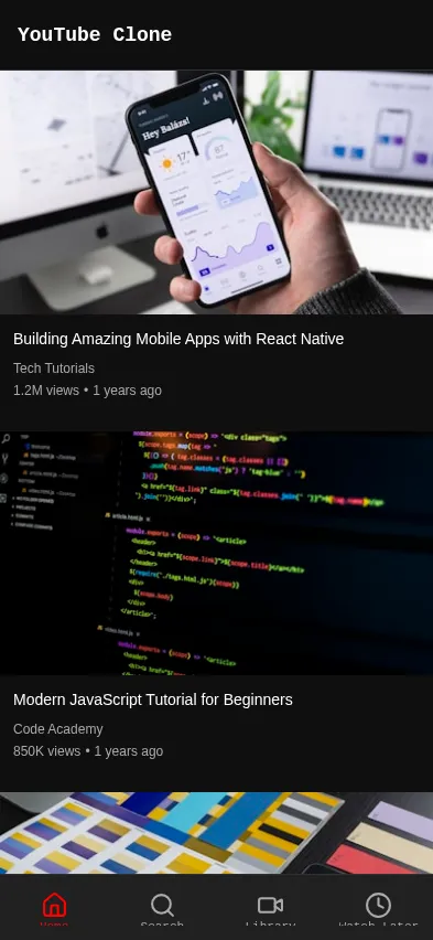 YouTube Clone Mobile App for Android