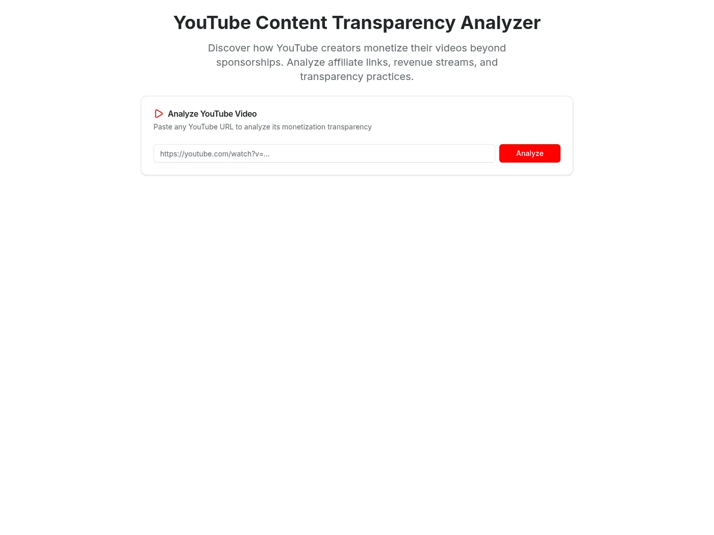 YouTube Content Transparency Analyzer