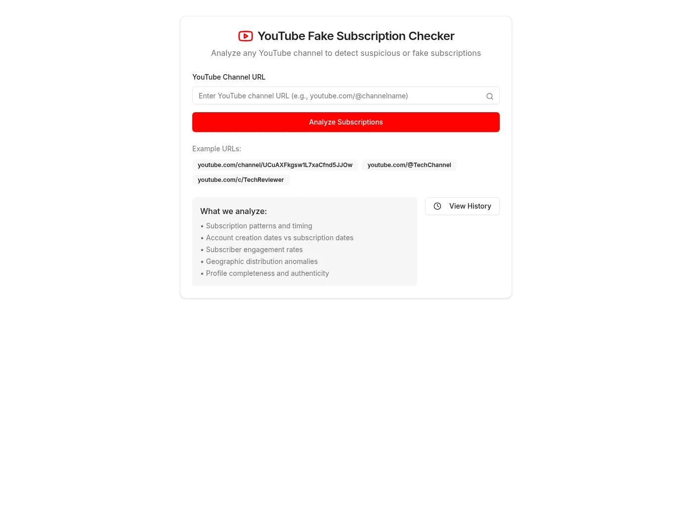 YouTube Fake Subscription Checker