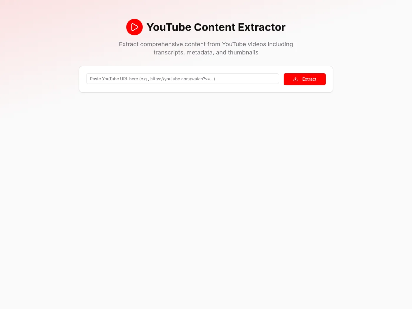 YouTube Video Content Extractor Web App