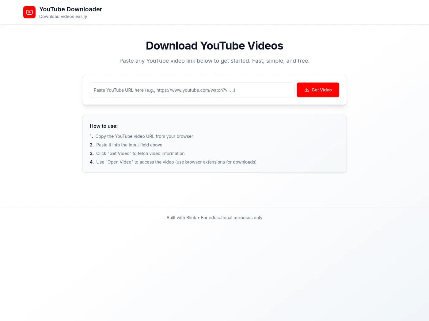 YouTube Video Downloader Web App