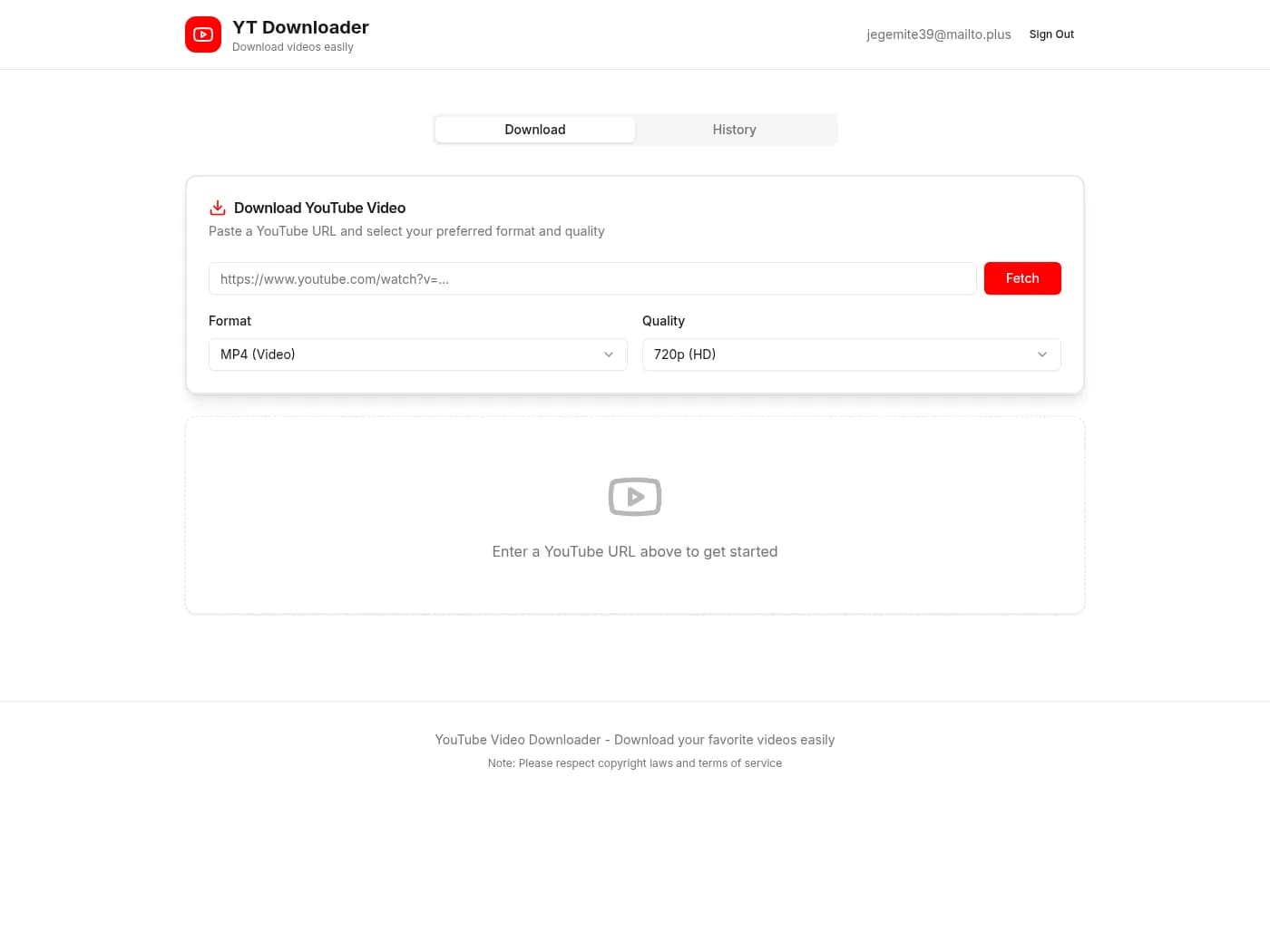 YouTube Video Downloader Web App