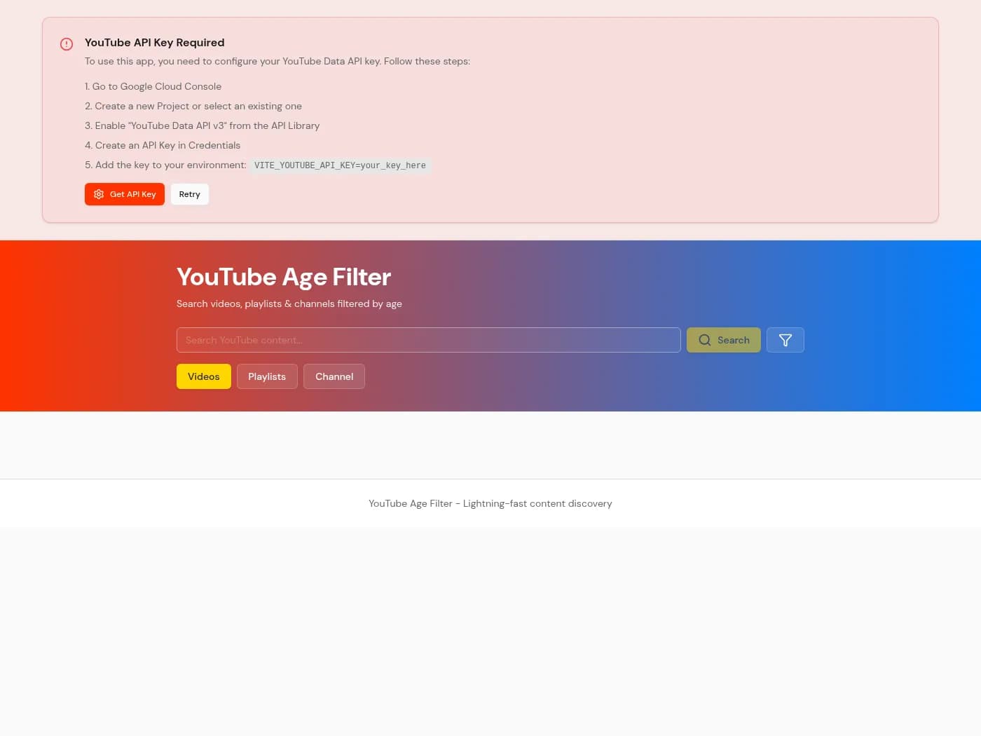 YouTube Video & Playlist Filter Website