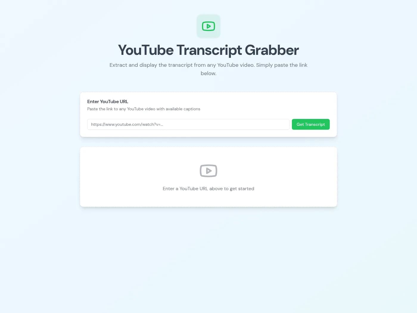 YouTube Video Transcript Grabber