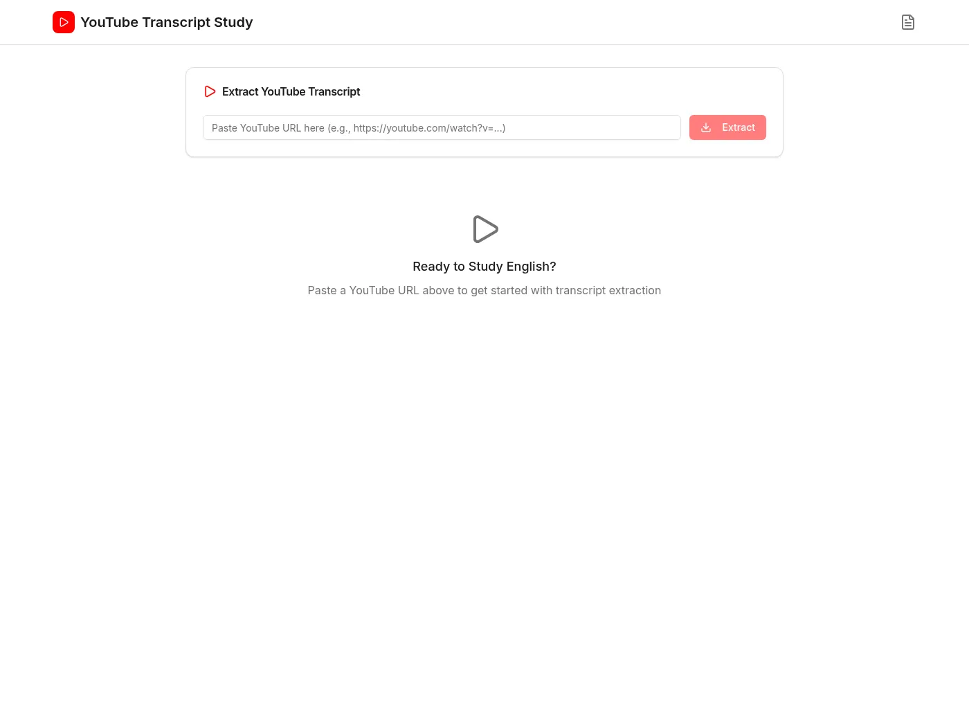 YouTube Video Transcription Companion for English Study