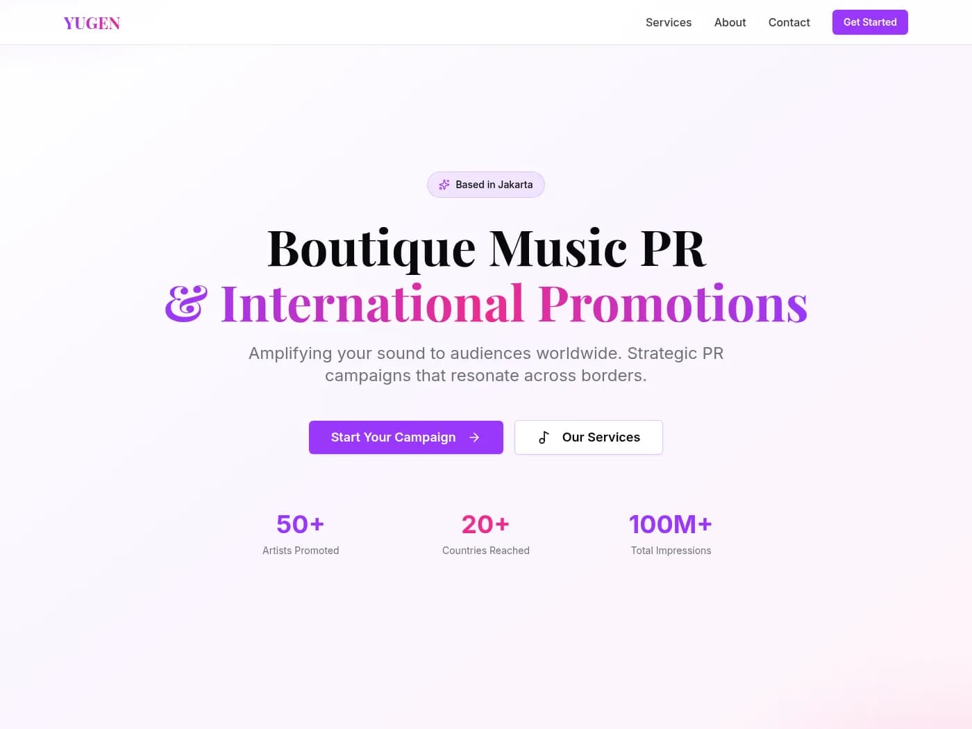 Yugen Music PR & International Promotions Website