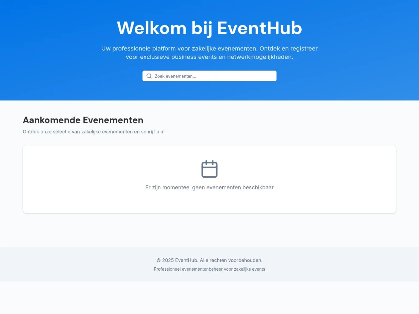 Zakelijk Evenementen Registratiesysteem