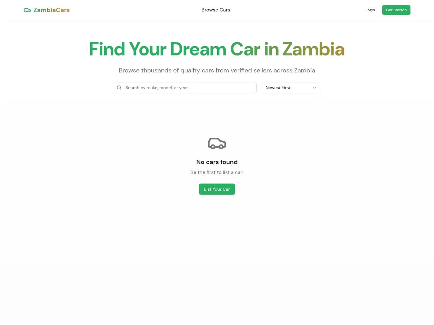 Zambia Car Marketplace Platform