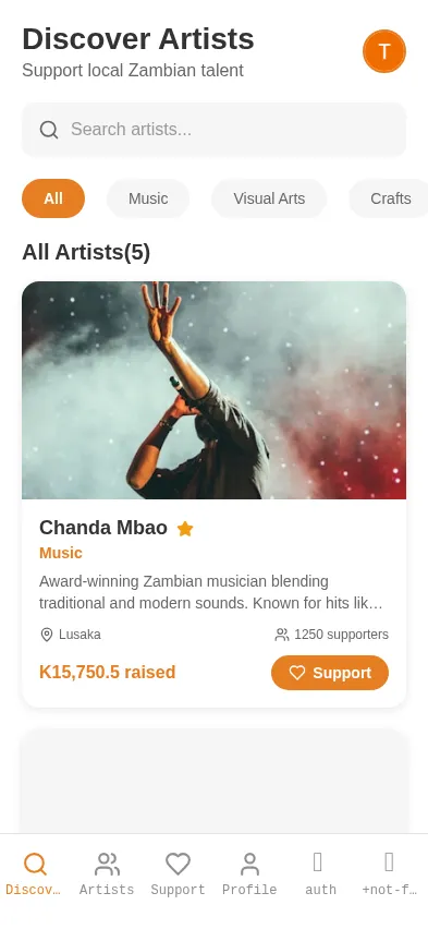 Zambian Artist Support Mobile App