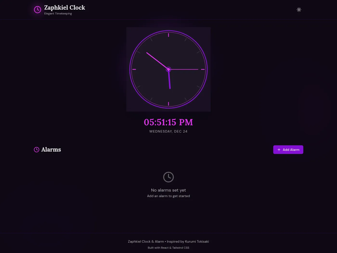 Zaphkiel Clock & Alarm