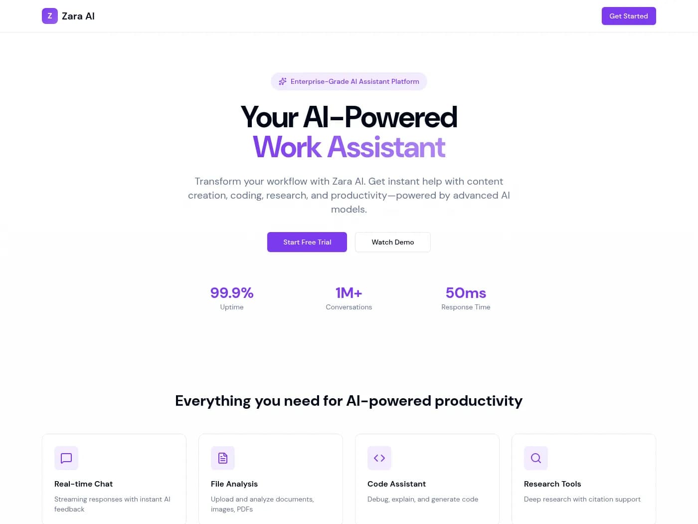 Zara AI: Enterprise-Grade Full-Stack AI Assistant Platform