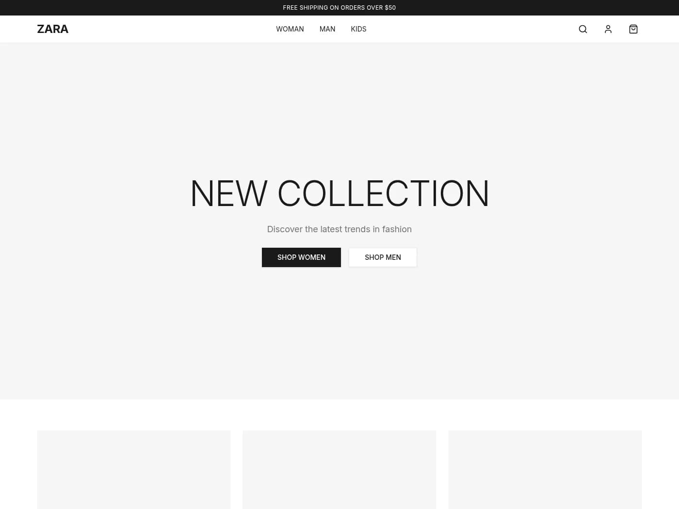 Zara.com Web Clone