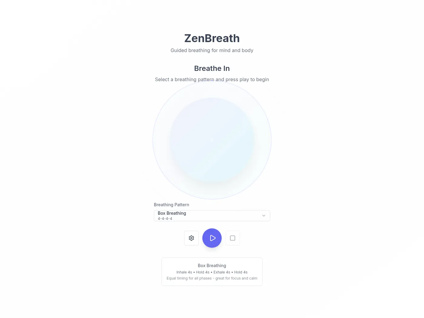 ZenBreath: Customizable Breath Practice App
