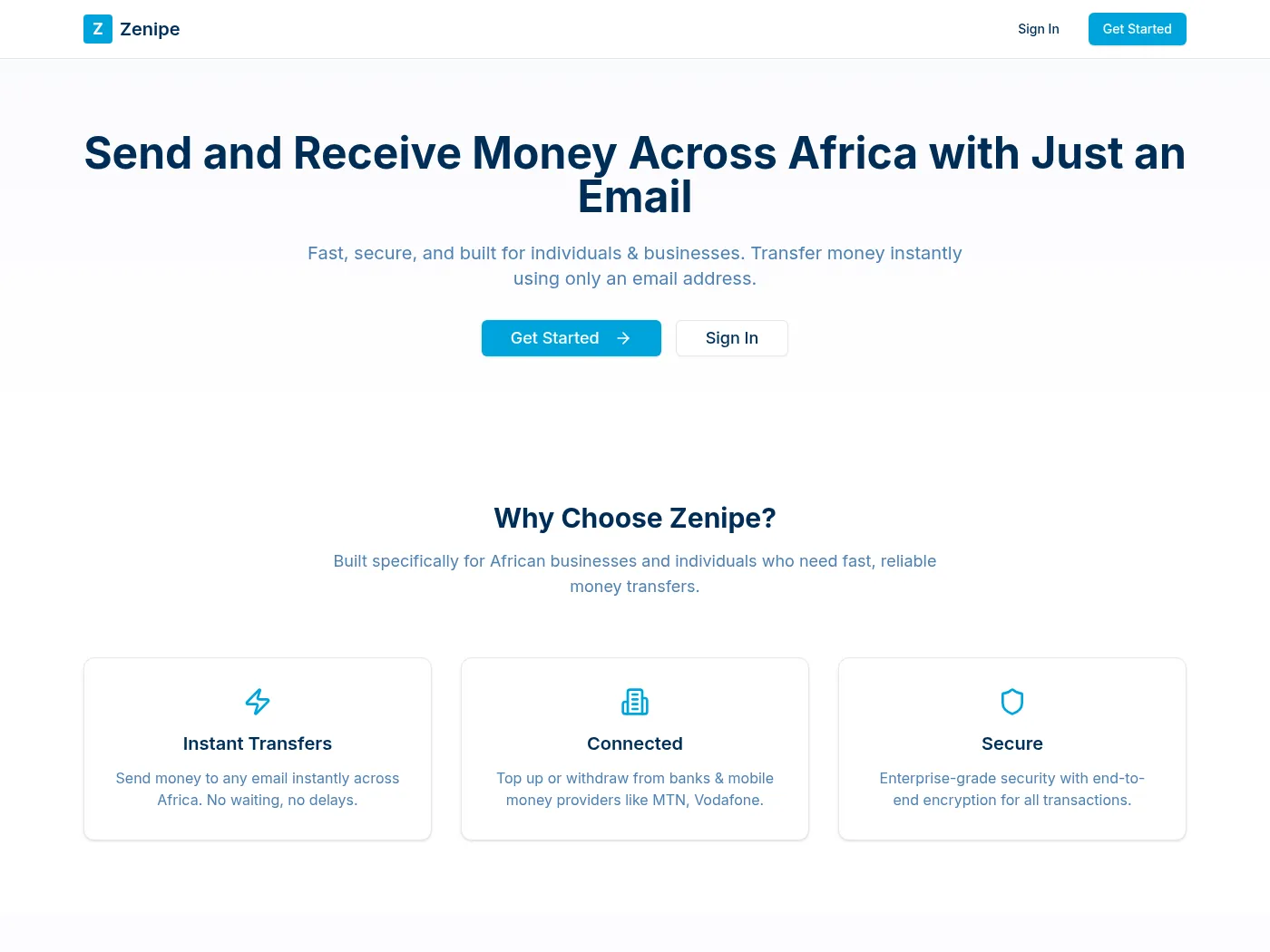 Zenipe – Send and Receive Money Across Africa via Email