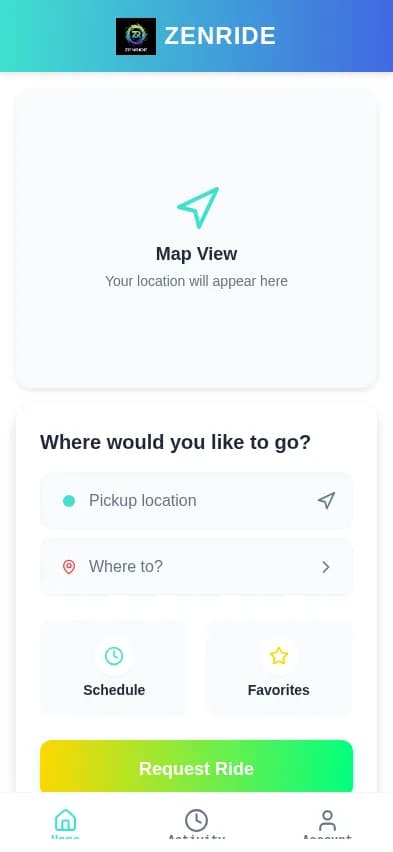 ZENRIDE - Colorful Android Ride Hailing App