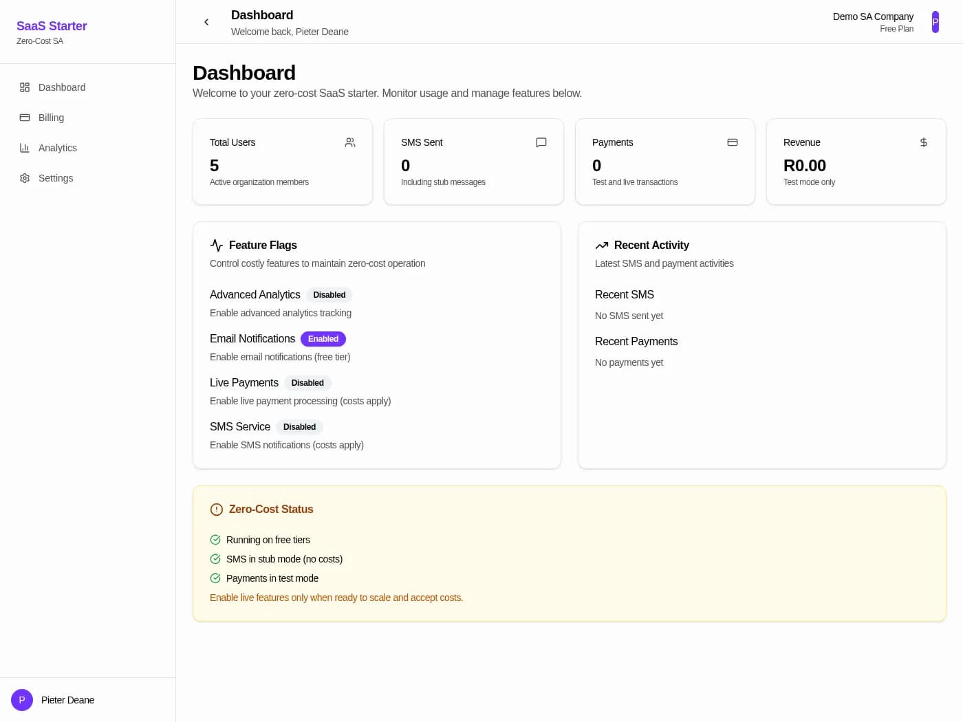 Zero-Cost SaaS Starter for South Africa