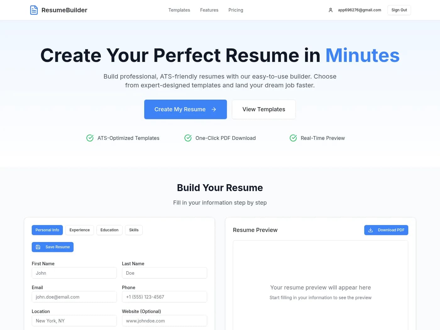 Zety.com Resume Builder Clone