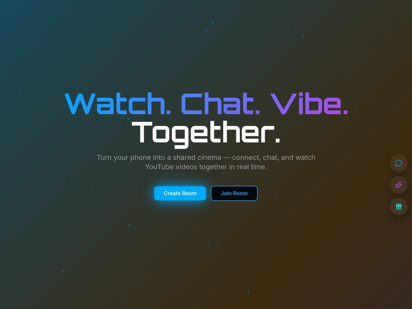 Zinthai Rooms: Futuristic Watch-Party Web App Preview