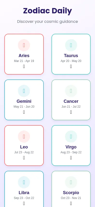 Zodiac Daily: Personalized Horoscope Mobile App