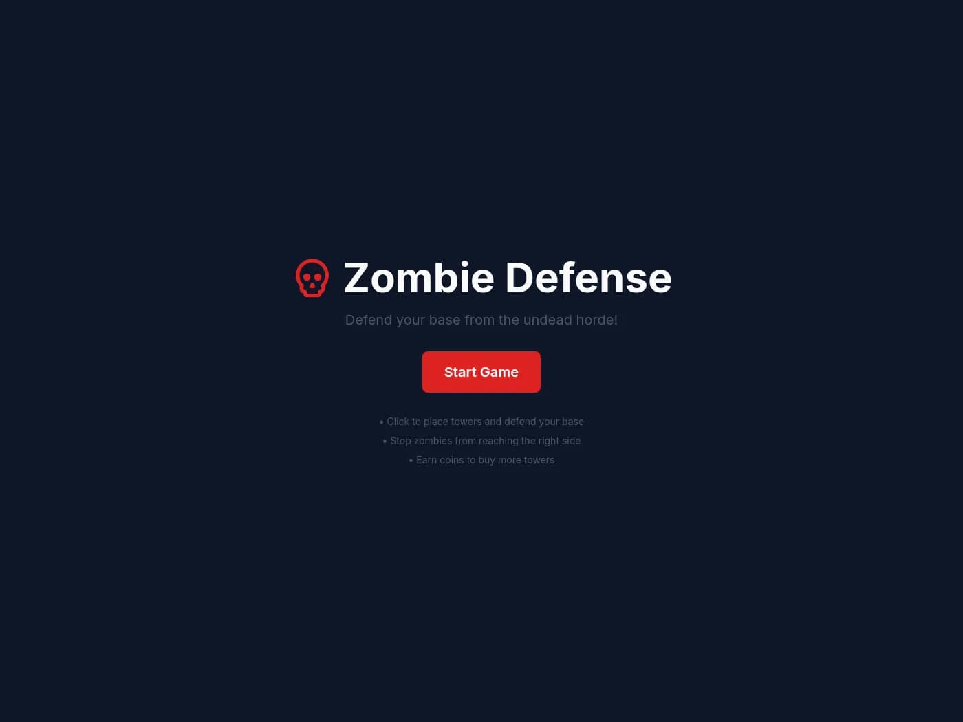Zombie Defense Game