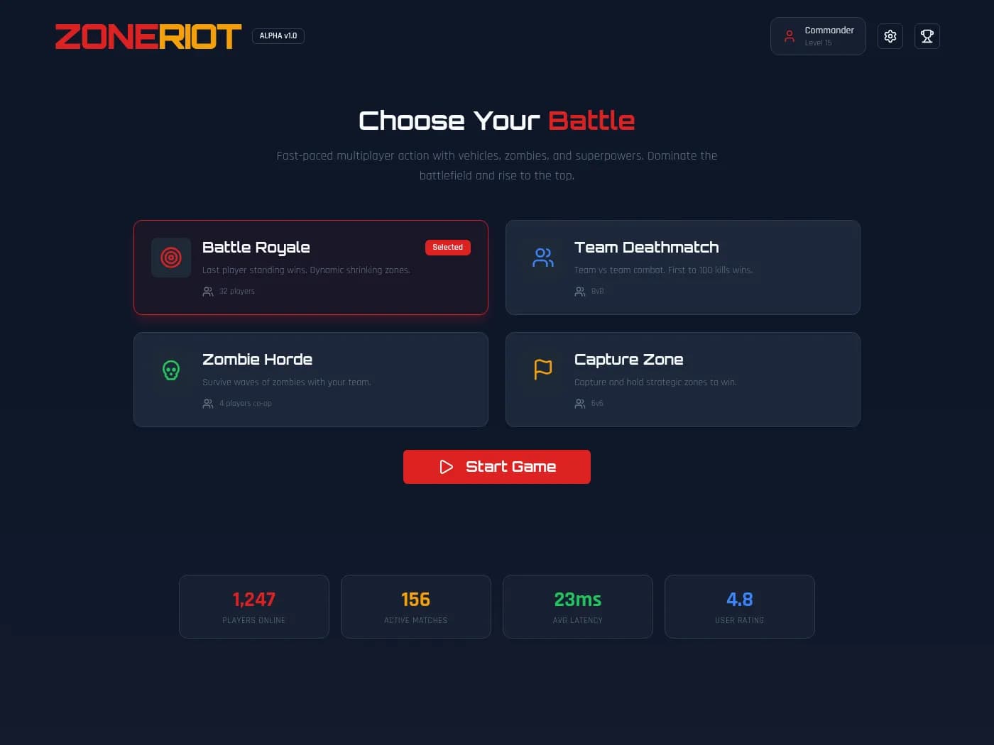 ZoneRiot: Cross-Platform 3D Multiplayer Shooter with Vehicles, Zombies, and Superpowers
