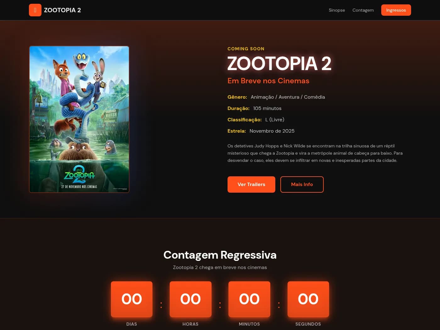 Zootopia 2 Upcoming Movie Promo Site