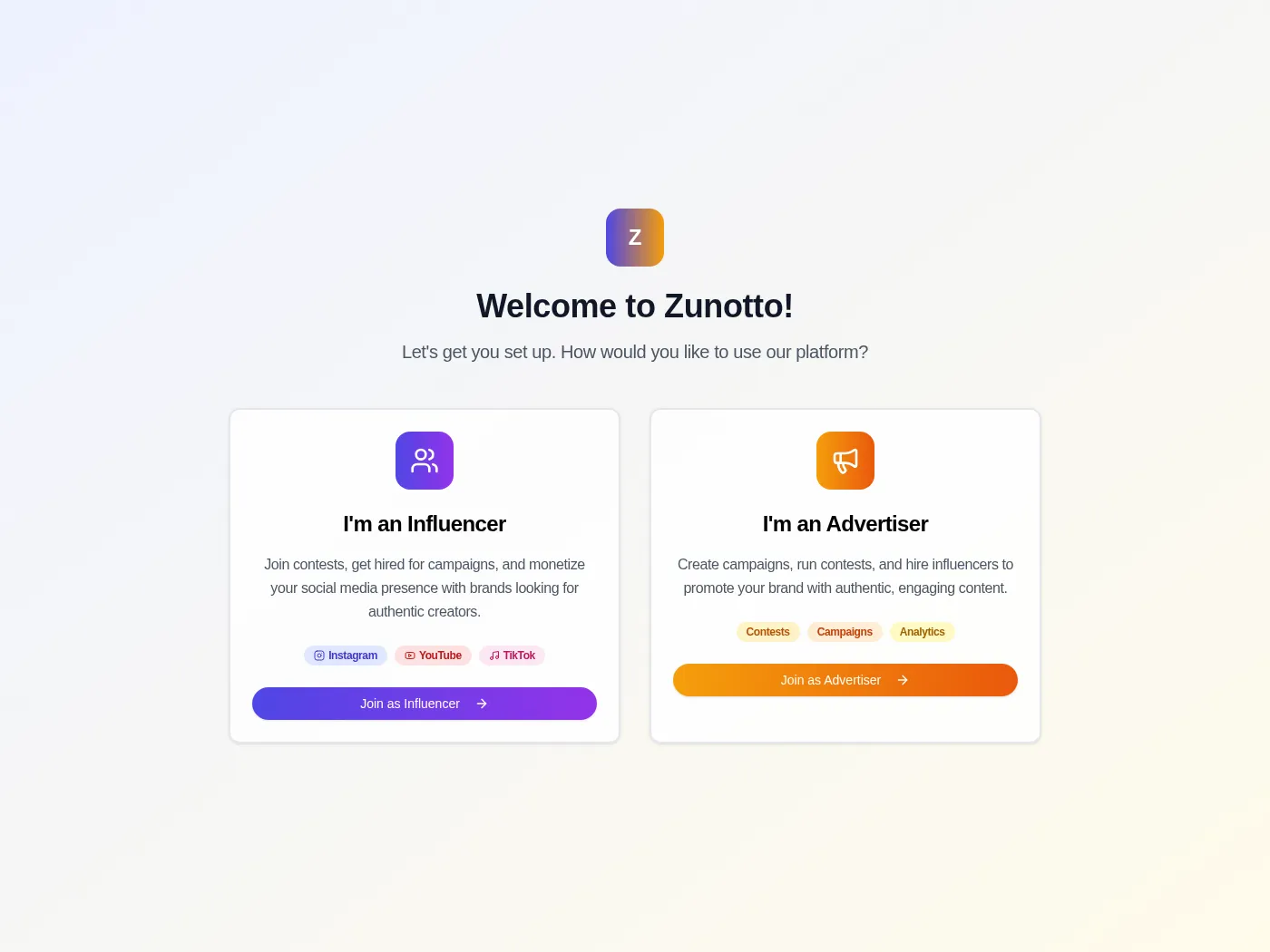 Zunotto Influencer Marketing Platform