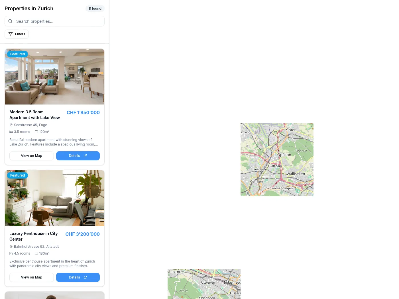 Zurich Real Estate Map Explorer
