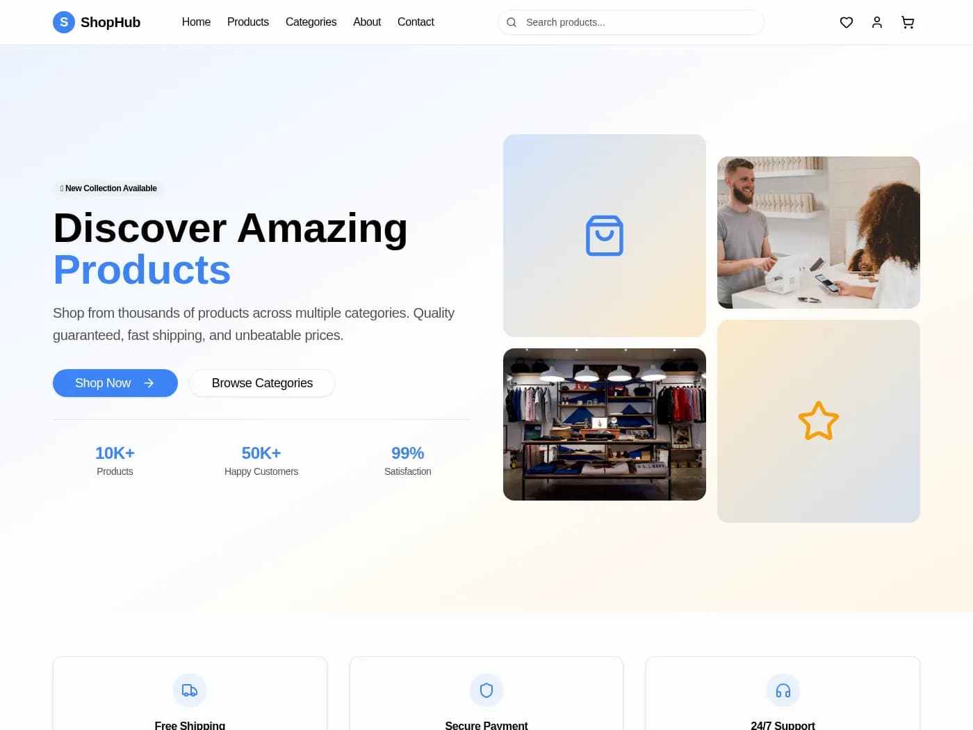 Zustand-Powered Ecommerce Storefront UI