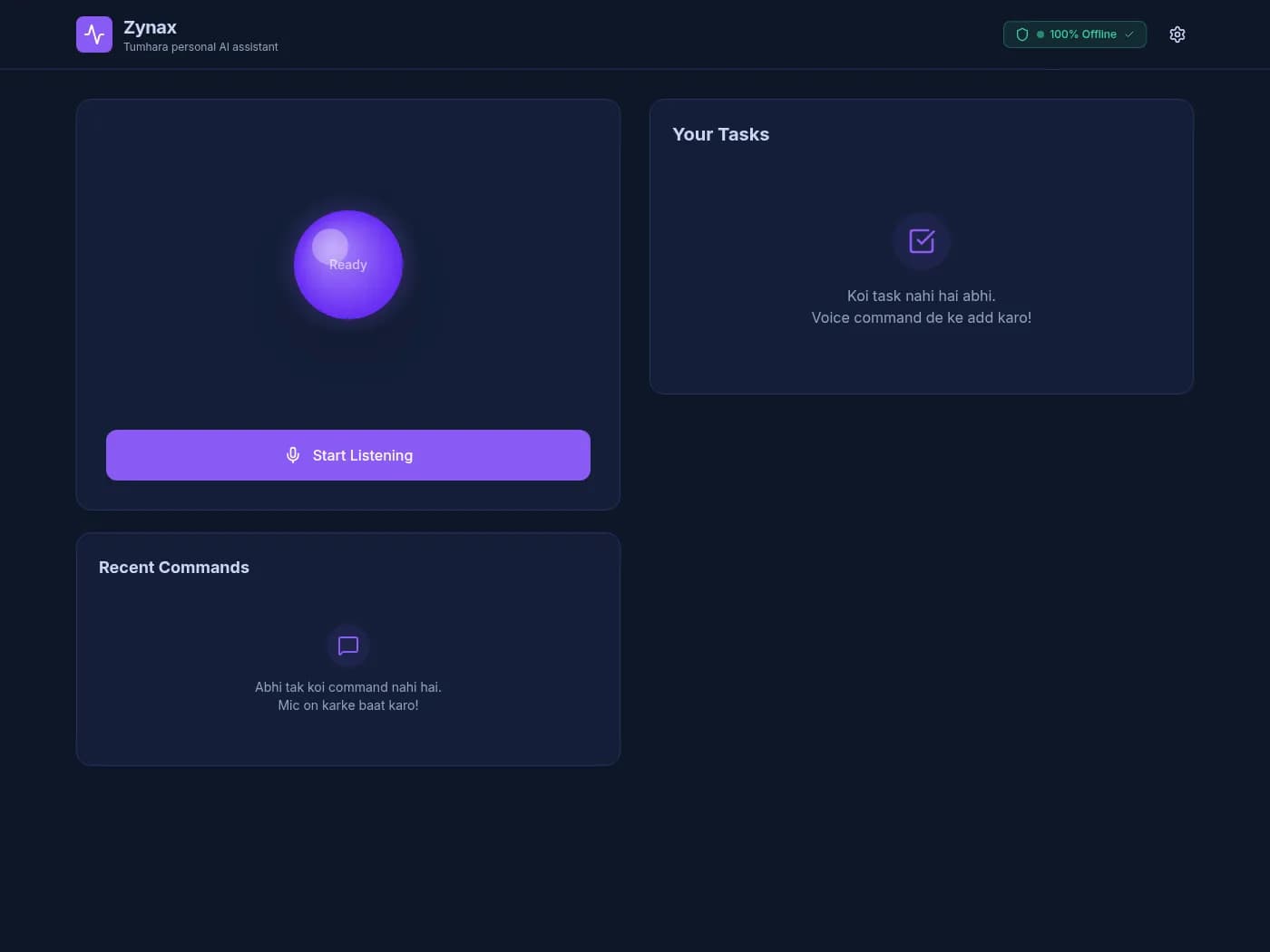 Zynax: Personalized Offline Hinglish Voice AI Assistant for Windows