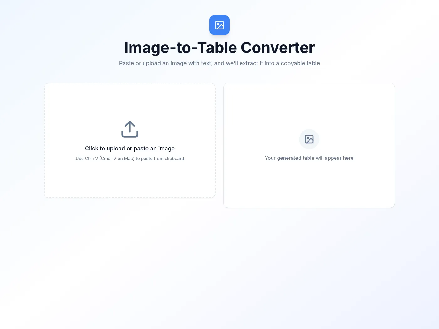 Capture Image Table Image-to-Table Converter UI Case Study | Built with AI | Blink