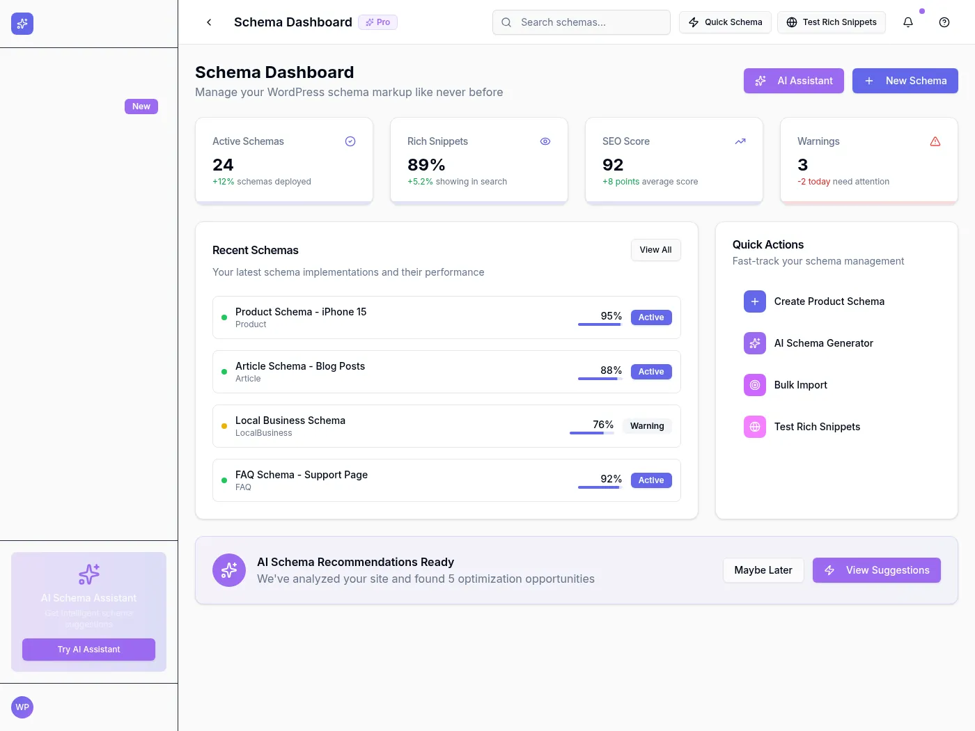 Schema Ui Next-Gen WordPress Schema Plugin Admin UI | Built with Blink